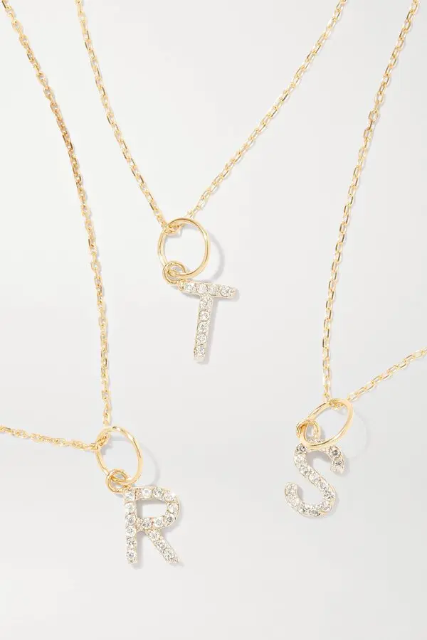 Mateo Initial Diamond Necklace - Gold