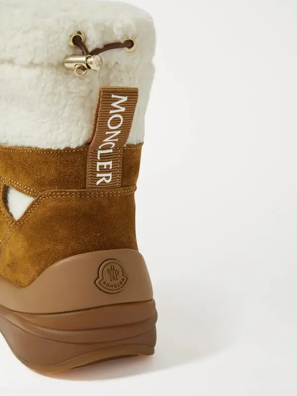 Moncler Insolux Suede And Shearling Snow Boots - Brown