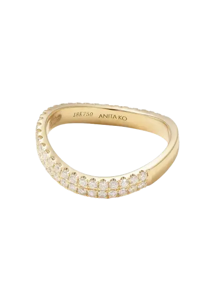 ANITA KO Curved 18-karat Diamond Ring - Gold