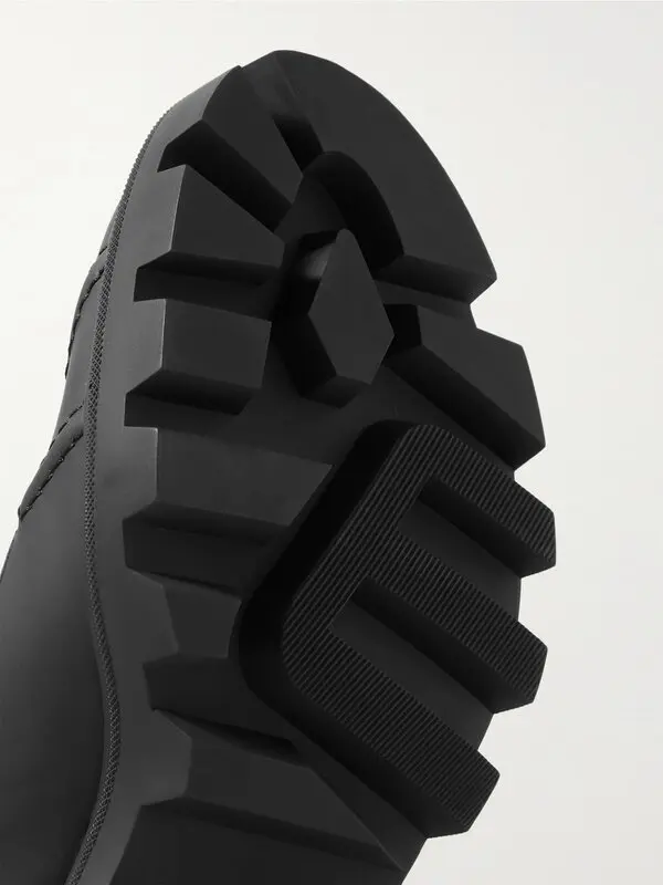 Moncler Corinne Leather And Faux Shearling Ankle Boots