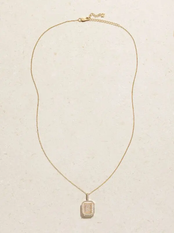 Mateo Initial Quartz Diamond Necklace