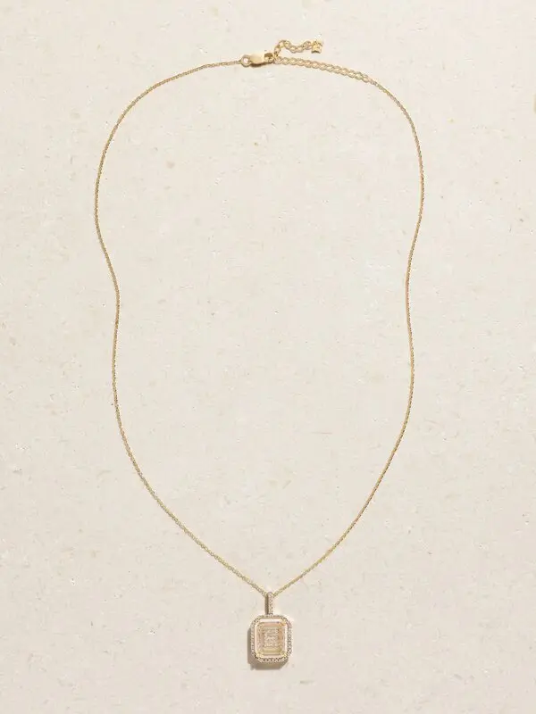 Mateo Initial Quartz Diamond Necklace