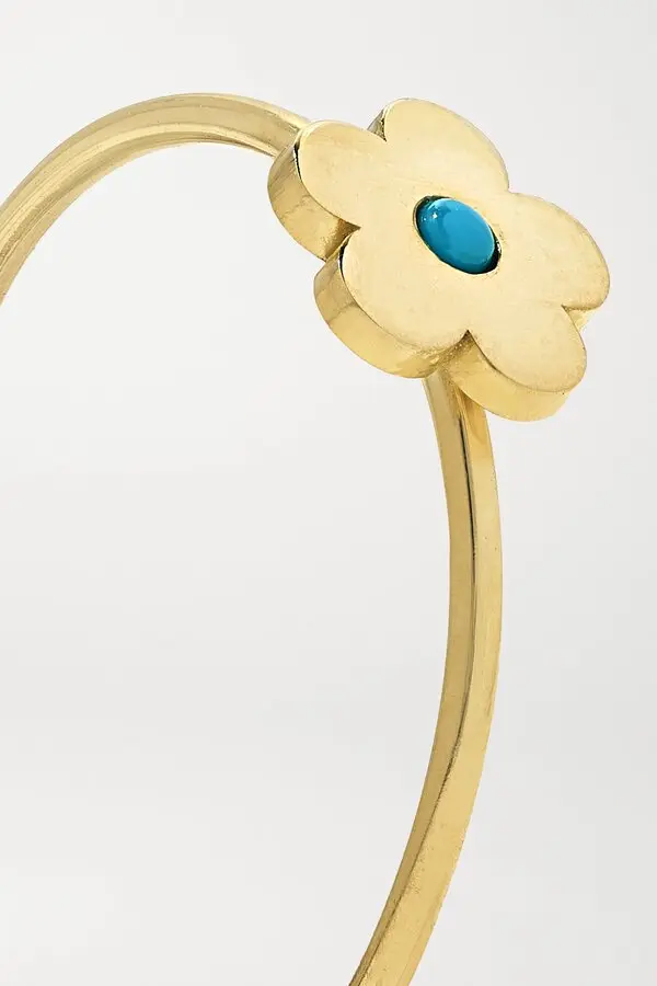 JENNIFER MEYER Mini Daisy 18-karat Turquoise Ring