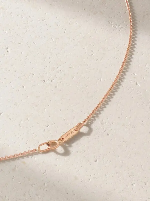 ANITA KO Initial 18-karat Diamond Necklace