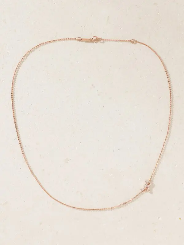 ANITA KO Initial 18-karat Diamond Necklace