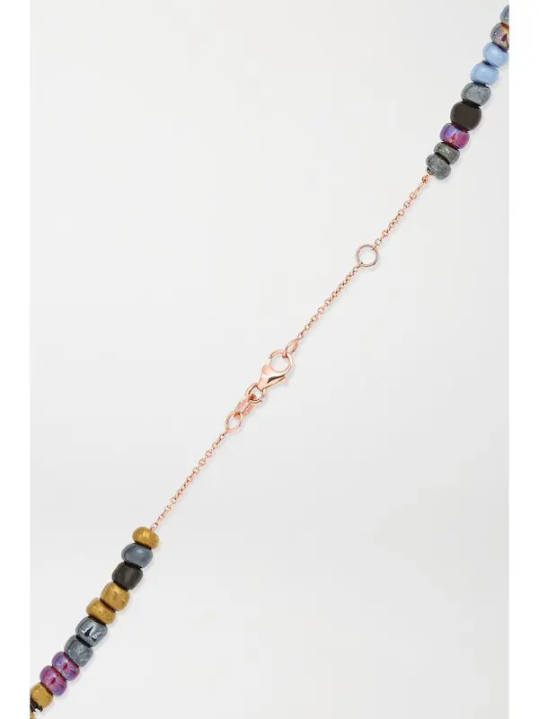 DIANE KORDAS 14-karat Bead And Diamond Evil Eye Necklace