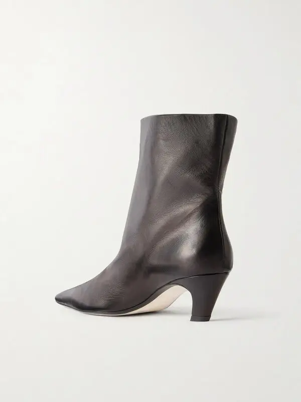Khaite Arizona Leather Ankle Boots