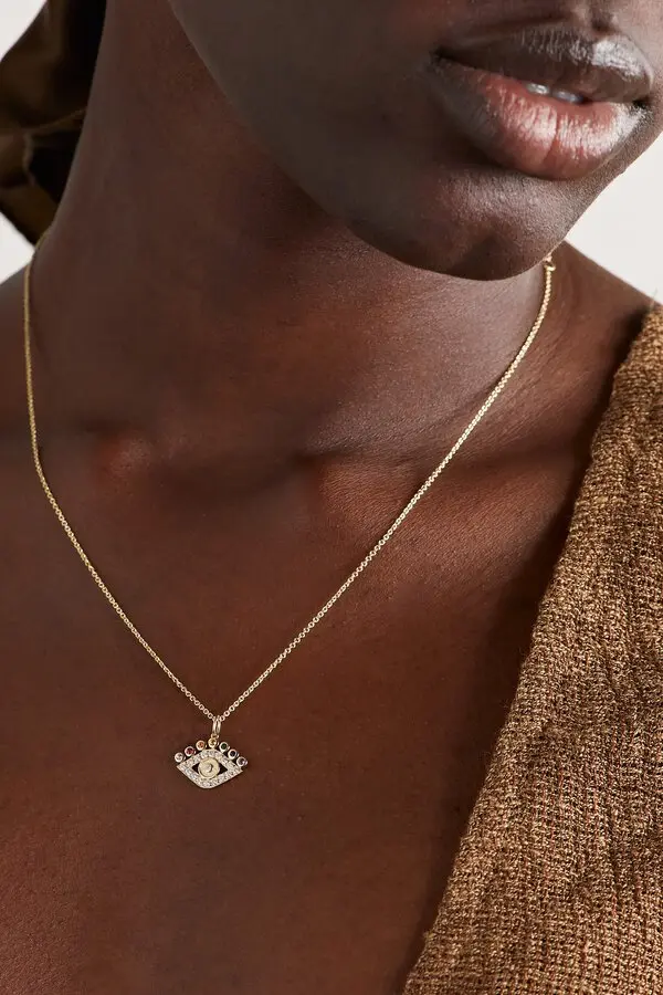 SYDNEY EVAN Evil Eye Multi-stone Necklace