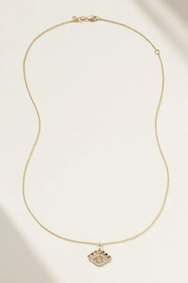 SYDNEY EVAN Evil Eye Multi-stone Necklace