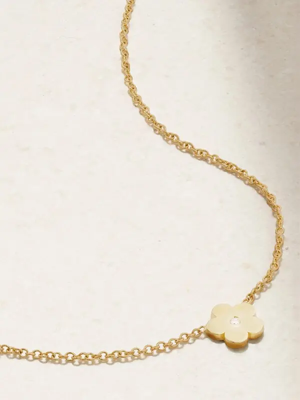 JENNIFER MEYER Mini Daisy 18-karat Diamond Necklace - Gold