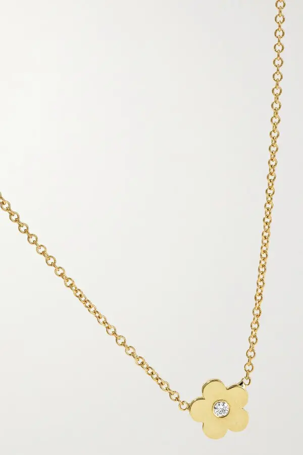JENNIFER MEYER Mini Daisy 18-karat Diamond Necklace