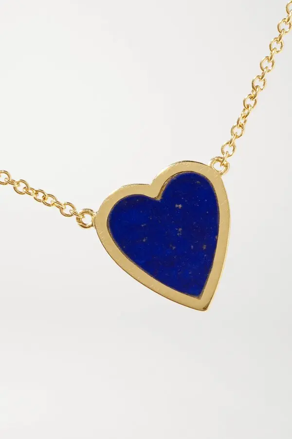 JENNIFER MEYER Mini Heart 18-karat Lapis Lazuli Necklace - Gold