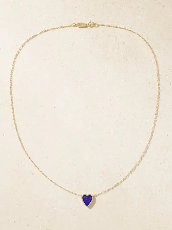 JENNIFER MEYER Mini Heart 18-karat Lapis Lazuli Necklace - Gold