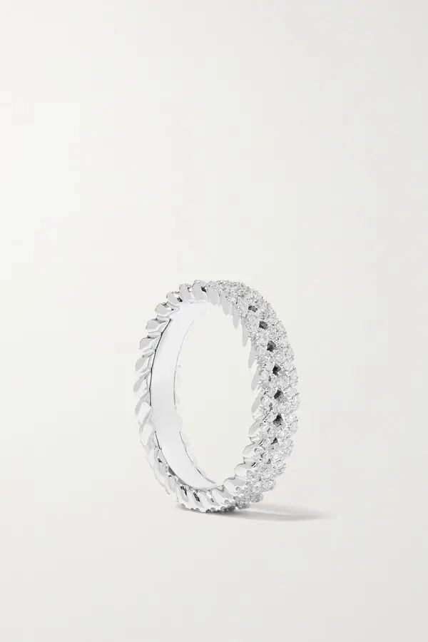 ANITA KO 18-karat Diamond Braided Ring - White Gold