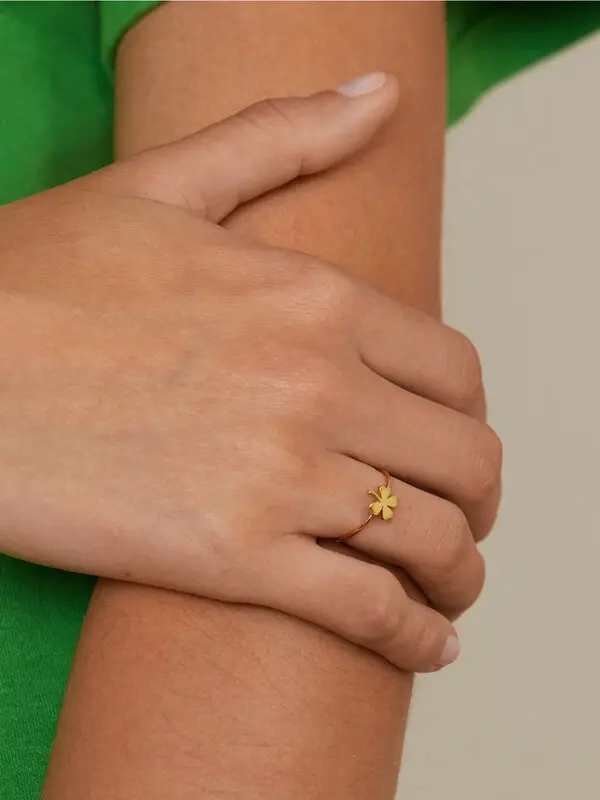 JENNIFER MEYER Mini Clover 18-karat Ring