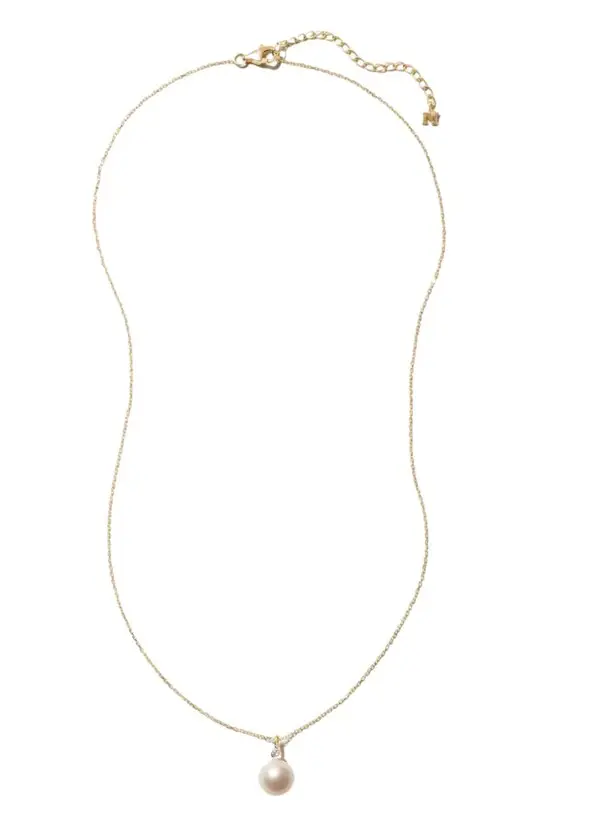 Mateo 14-karat Pearl And Diamond Necklace - Gold