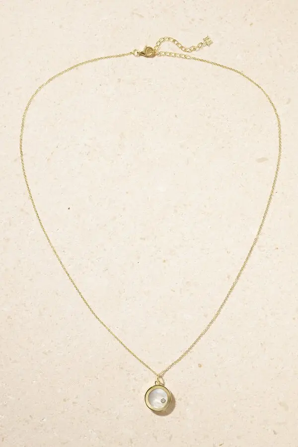 Mateo 14-karat Pearl And Diamond Necklace - White
