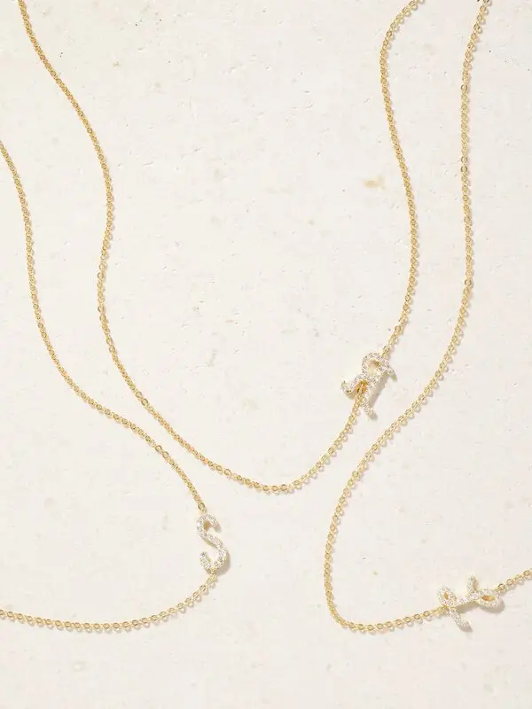 ANITA KO Initial 18-karat Diamond Necklace - Gold