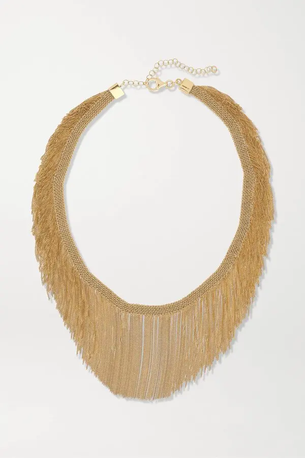 Carolina Bucci Fringe 18-karat And Silk Necklace