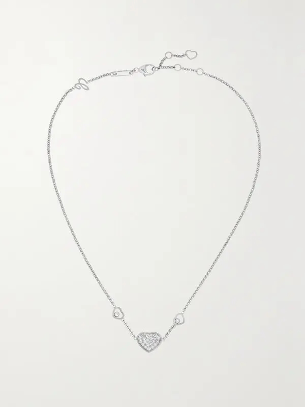 Chopard Happy Hearts 18-karat Diamond Necklace - Silver