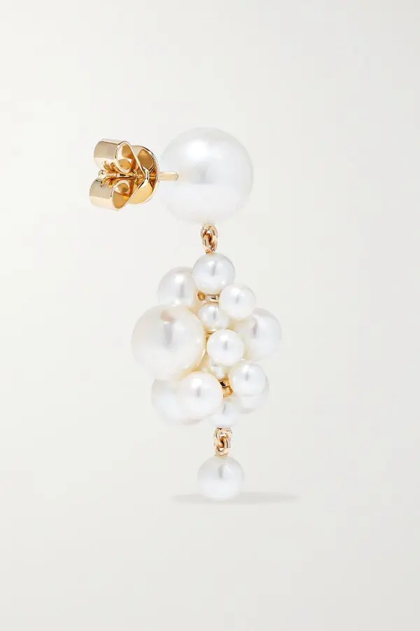 Sophie Bille Brahe Botticelli 14-karat Pearl Drop Earrings - Gold