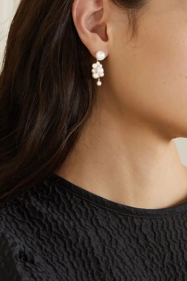 Sophie Bille Brahe Botticelli 14-karat Pearl Drop Earrings - Gold