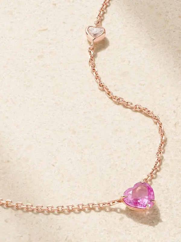 ANITA KO 18-karat Sapphire And Diamond Necklace - Pink