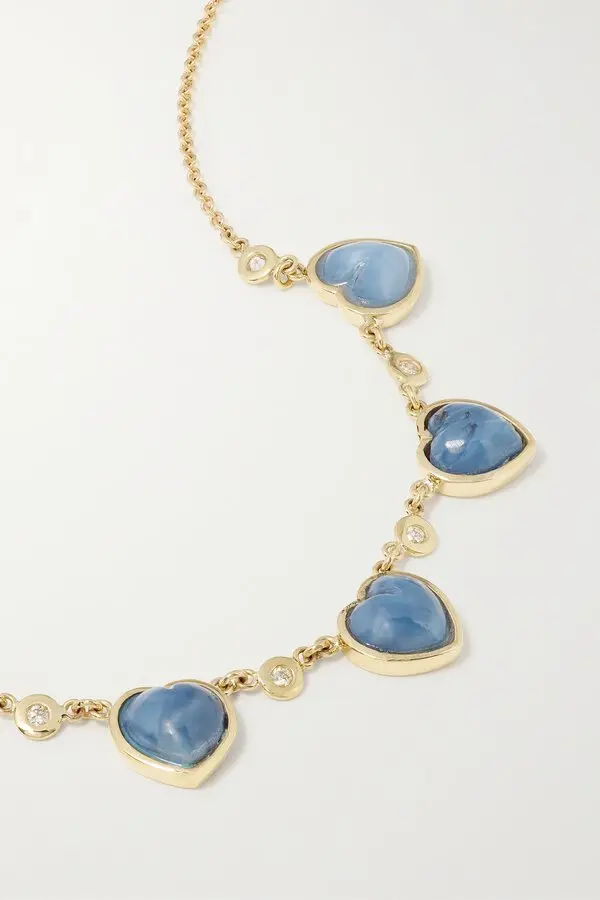 Jacquie Aiche 14-karat Opal And Diamond Necklace - Blue