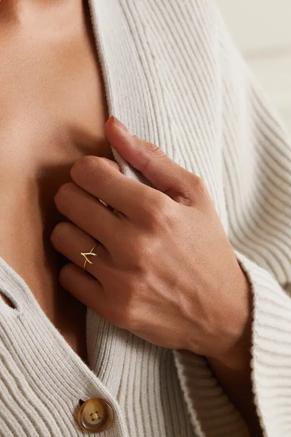 JENNIFER MEYER Mini Wishbone 18-karat Ring