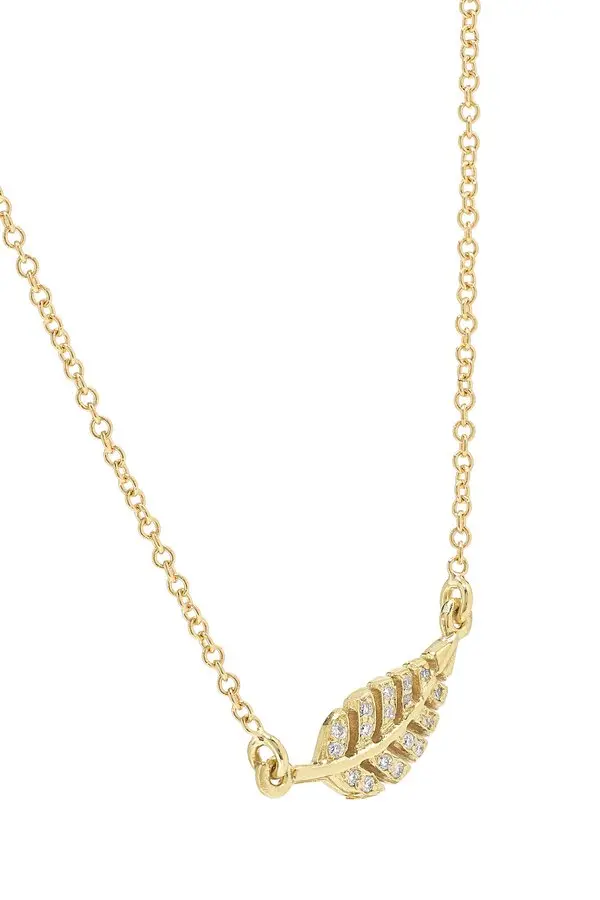 JENNIFER MEYER Mini Leaf Diamond Necklace