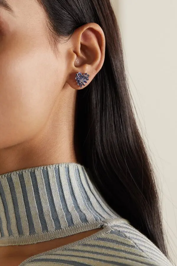 SUZANNE KALAN 18-karat Sapphire And Diamond Earrings - Gold