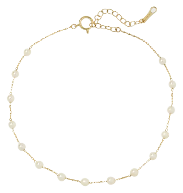 Mizuki 14-karat Pearl Anklet - Gold