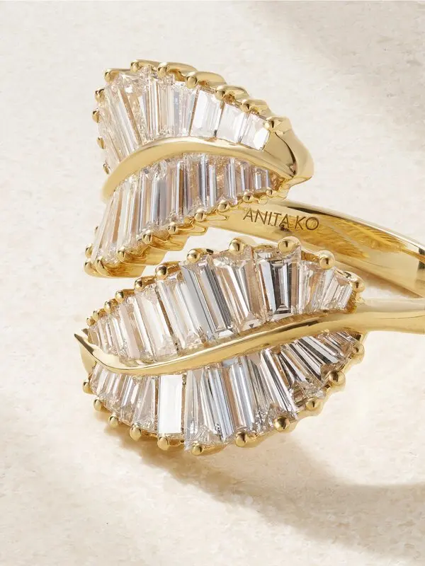 ANITA KO Palm Leaf 18-karat Diamond Ring - Gold