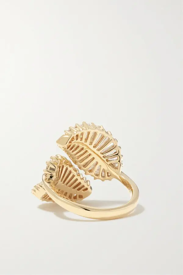 ANITA KO Palm Leaf 18-karat Diamond Ring - Gold