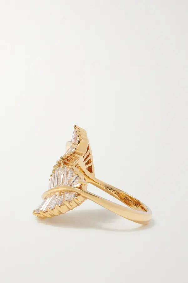 ANITA KO Palm Leaf 18-karat Diamond Ring - Gold