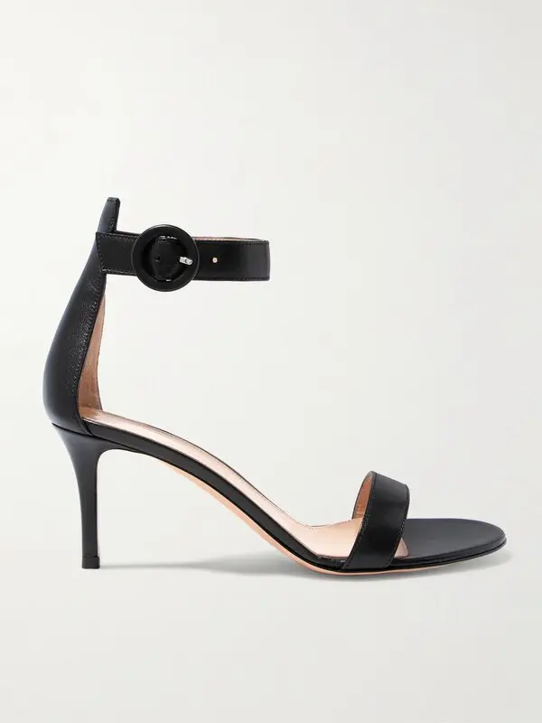 GIANVITO ROSSI Portofino 70 Leather Sandals - Black