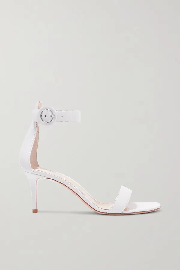 GIANVITO ROSSI Portofino 70 Leather Sandals - White