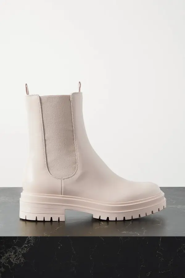 GIANVITO ROSSI Chester Leather Chelsea Boots - Neutrals