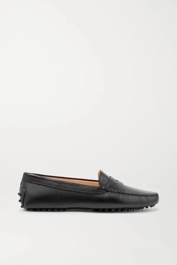 TOD'S Gommino Leather Loafers - Black