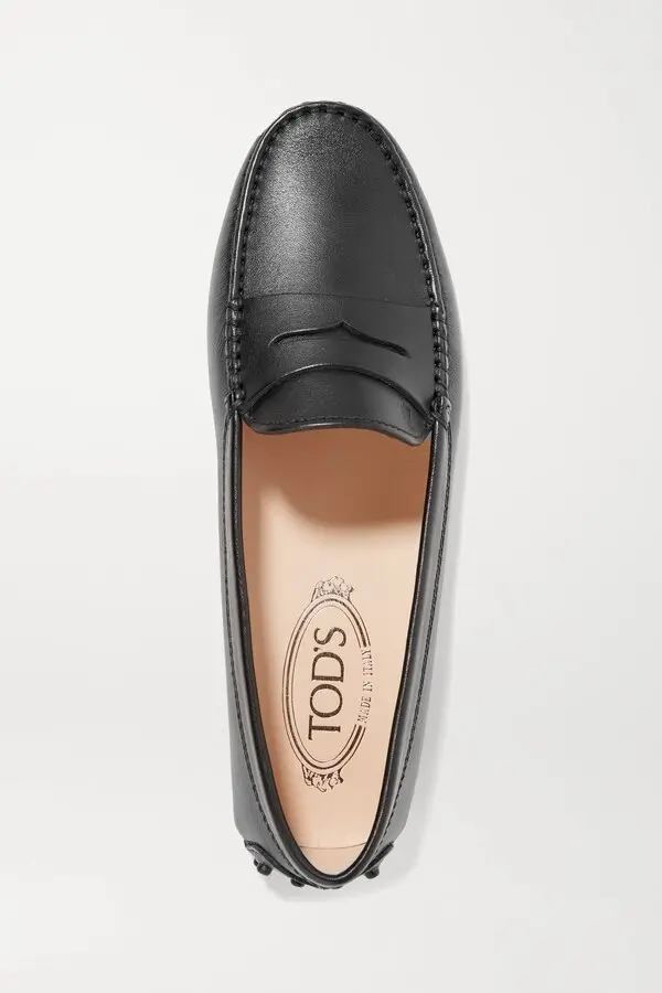 TOD'S Gommino Leather Loafers - Black