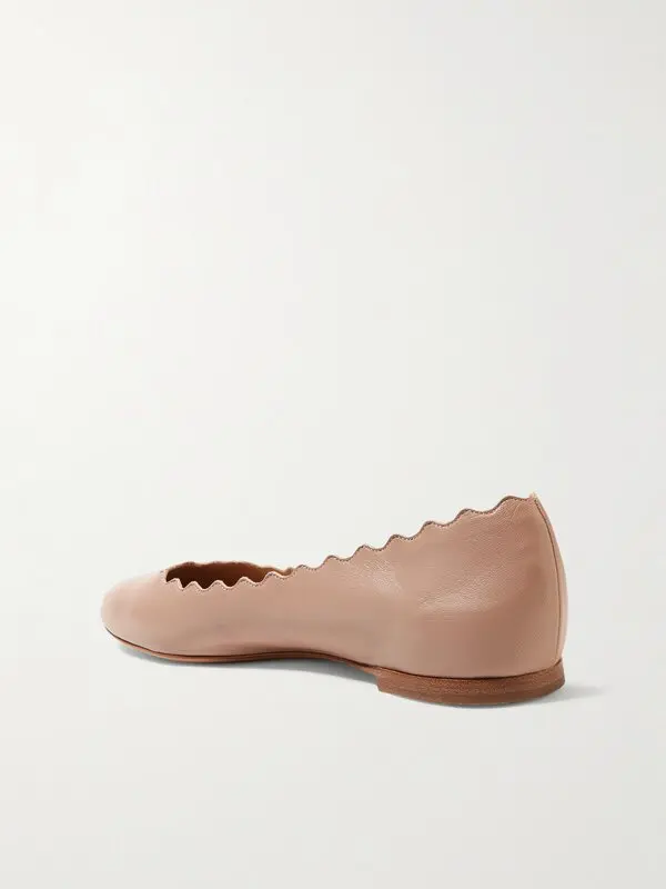 Chloé Lauren Scalloped Leather Ballet Flats