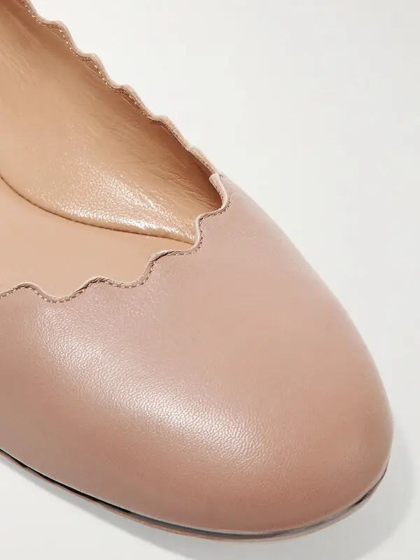 Chloé Lauren Scalloped Leather Ballet Flats