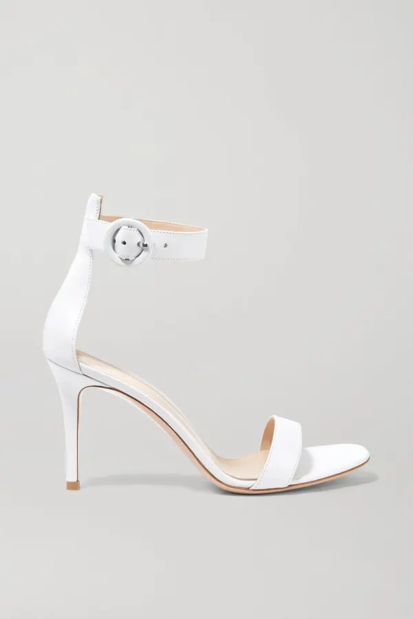 GIANVITO ROSSI Portofino 85 Leather Sandals - White