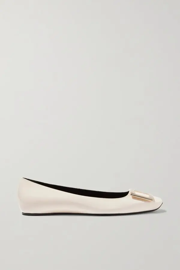 ROGER VIVIER Trompette Bellerine Ballet Flats - White