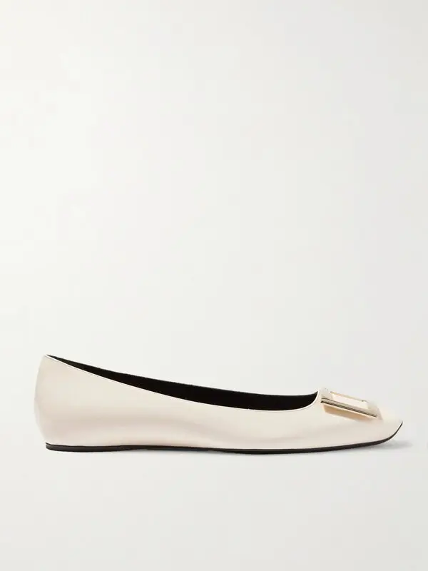 ROGER VIVIER Trompette Bellerine Ballet Flats - White
