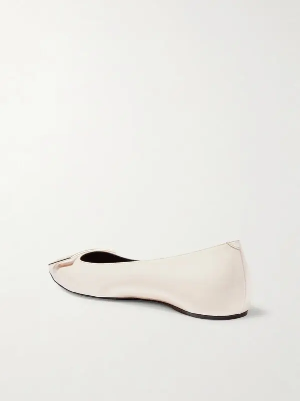 ROGER VIVIER Trompette Bellerine Ballet Flats - White