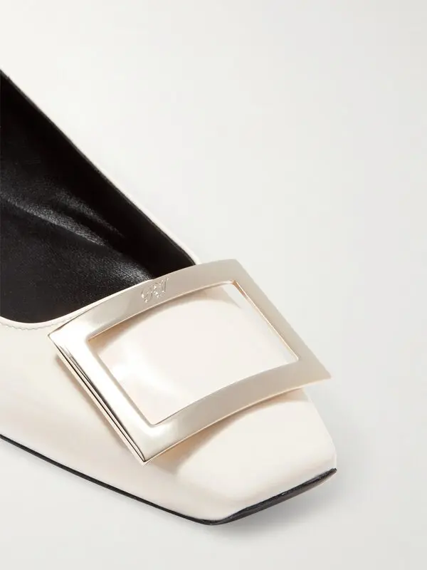 ROGER VIVIER Trompette Bellerine Ballet Flats - White