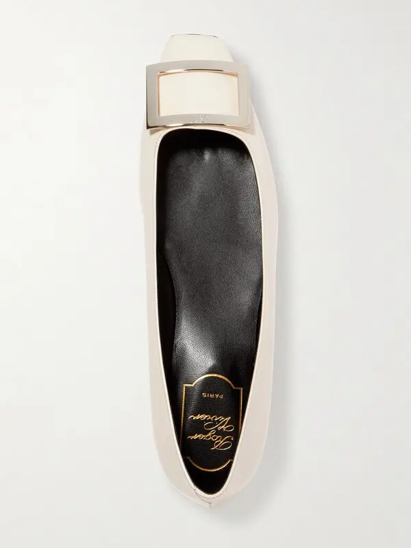 ROGER VIVIER Trompette Bellerine Ballet Flats - White