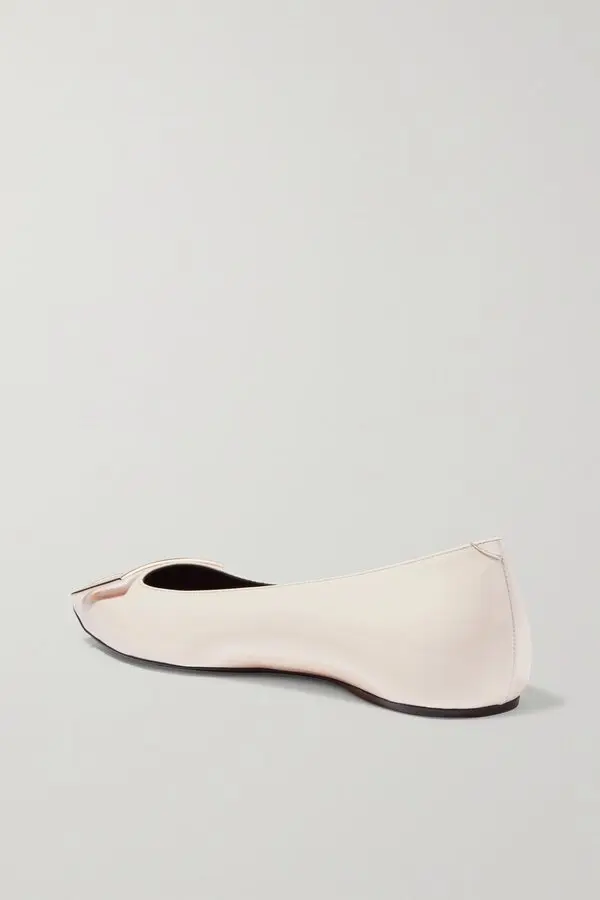 ROGER VIVIER Trompette Bellerine Ballet Flats - White