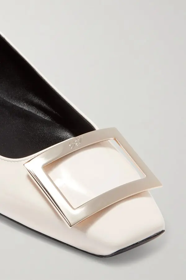 ROGER VIVIER Trompette Bellerine Ballet Flats - White